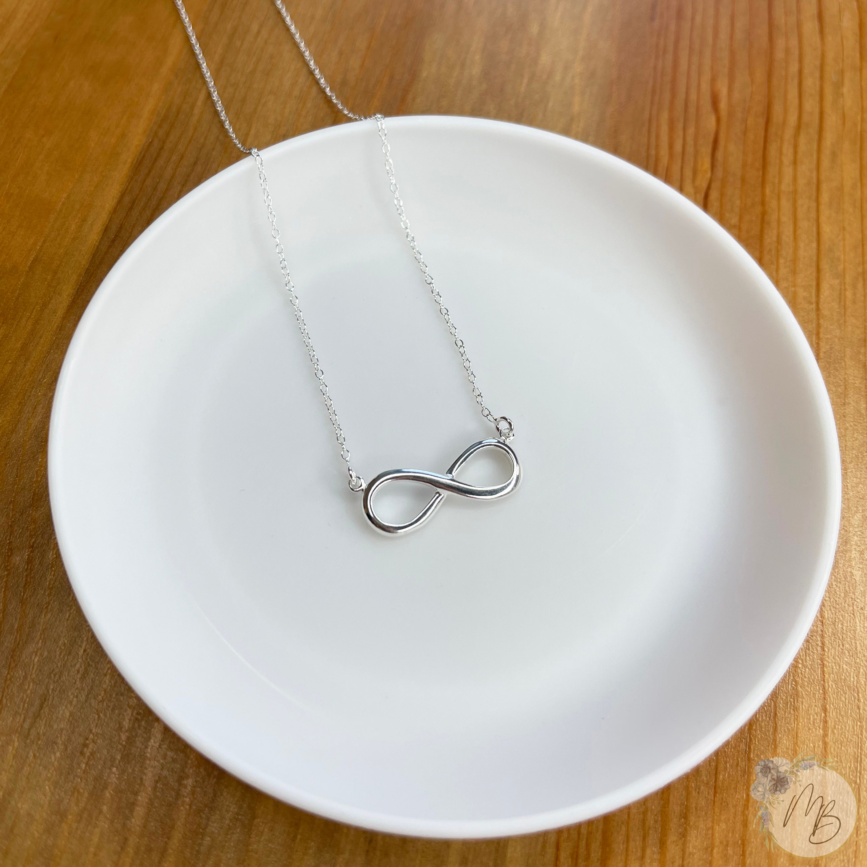 Classic Infinity Symbol Pendant Necklace, Earrings, 925 Sterling Silver ...