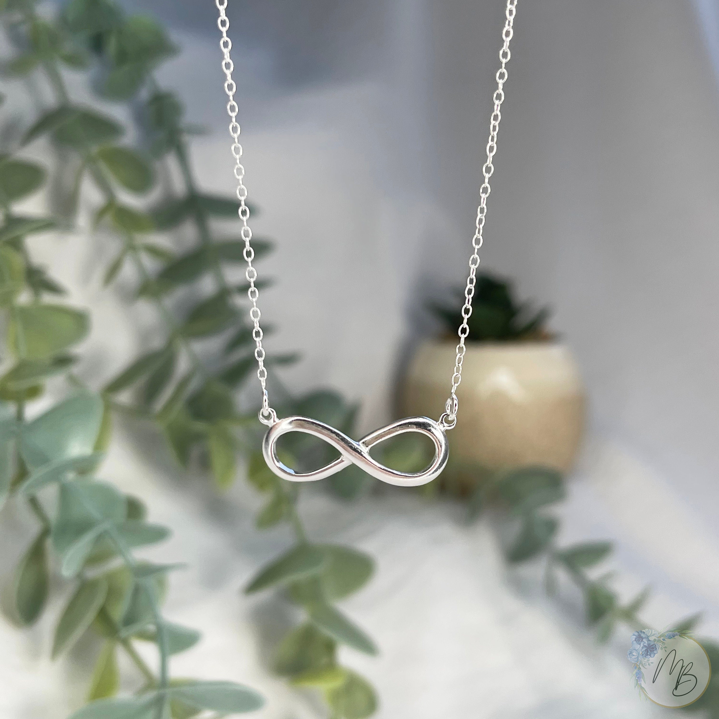 Classic Infinity Symbol Pendant Necklace, Earrings, 925 Sterling Silver ...