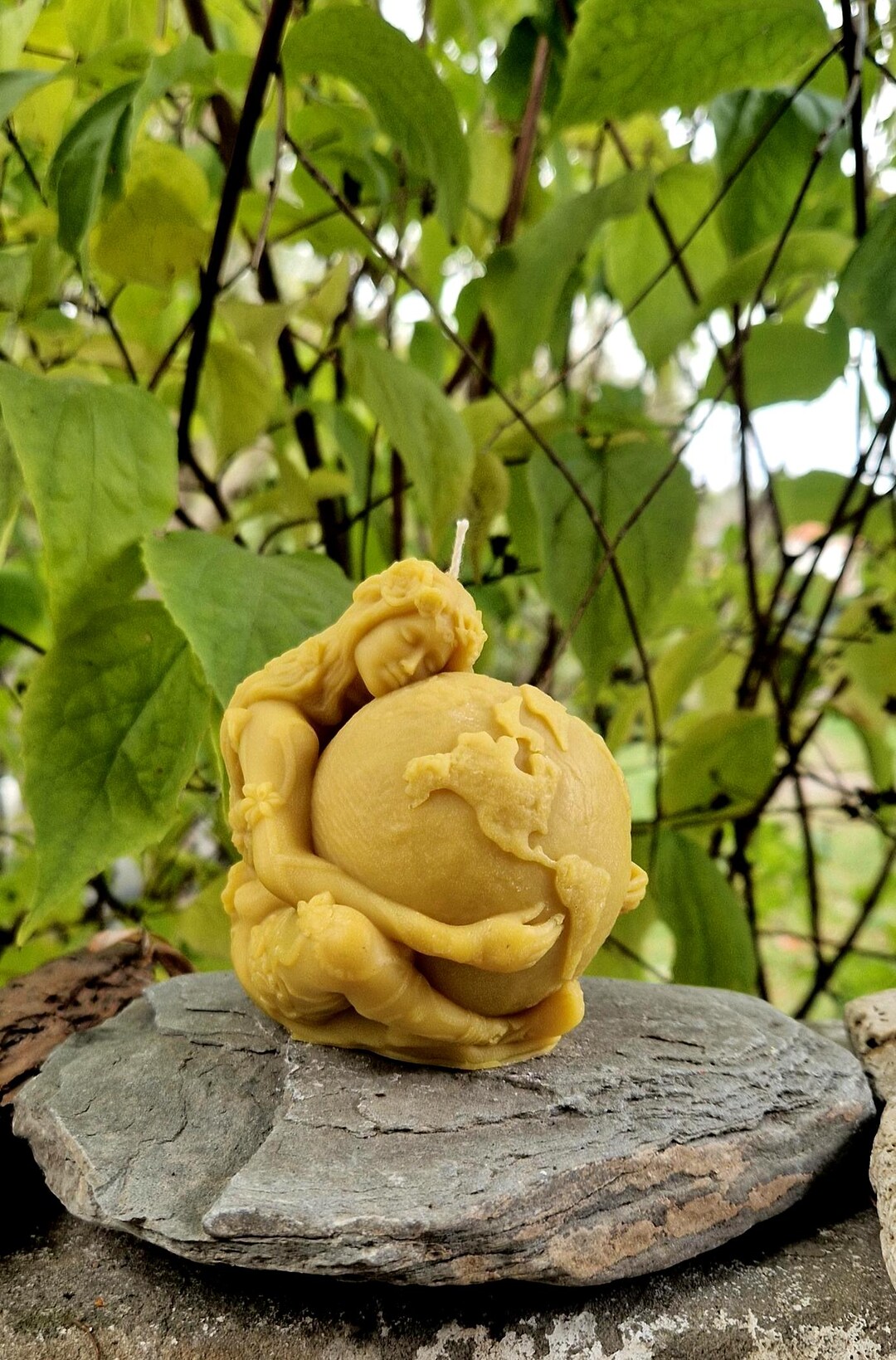 Vela de cera de abelha da Deusa Gaia Terra – Vela de intenção para ...