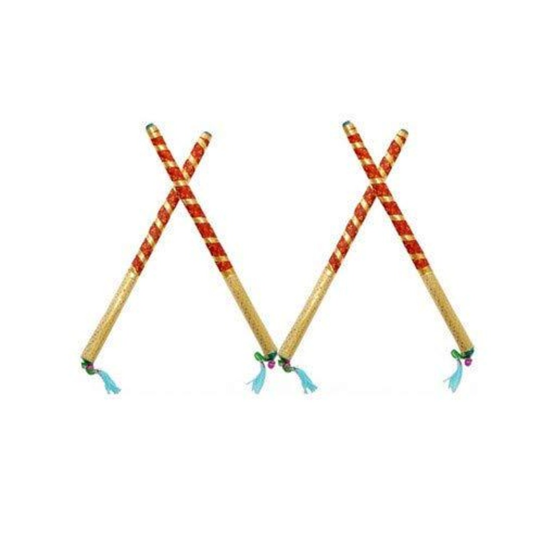 Colorful Dandiya Sticks Set – Traditional Handmade Garba Raas Sticks ...