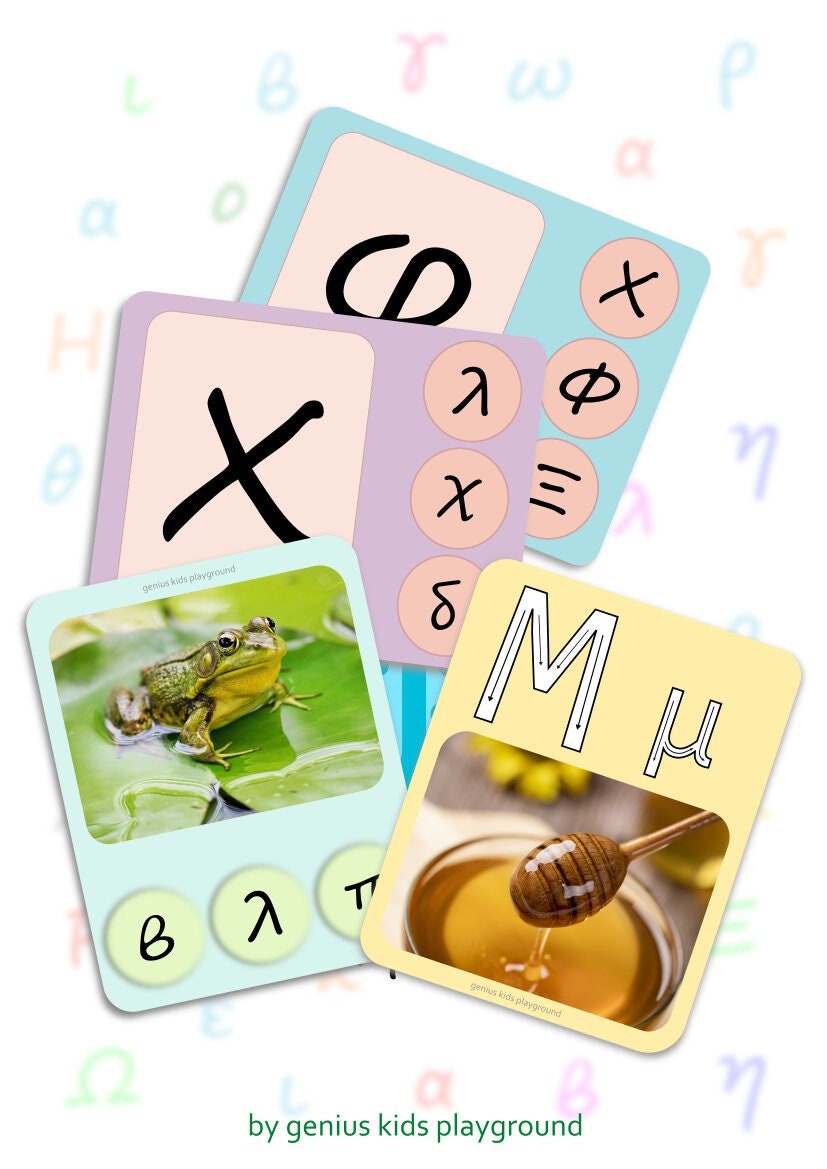 Greek Alphabet Learning Cards|κάρτες εκμάθησης της ελληνικής αλφαβήτου ...