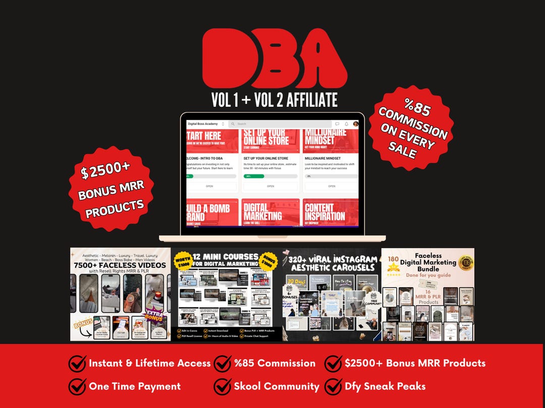 DBA Digital Boss Academy - DBA Vol 1+2 Affiliate Version DBA Full ...