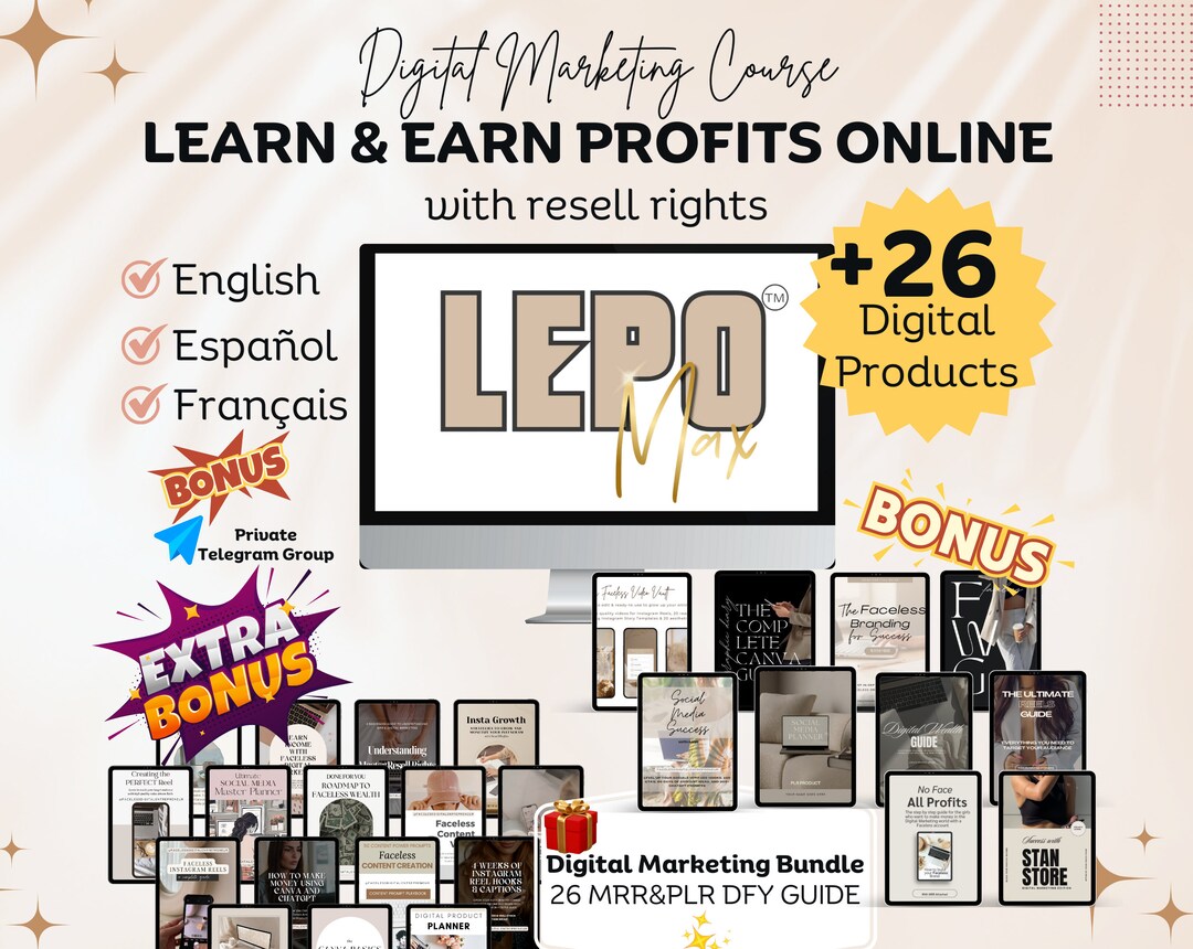 Learn & Earn Profits Online Digital Marketing Course With Resell Rights ...