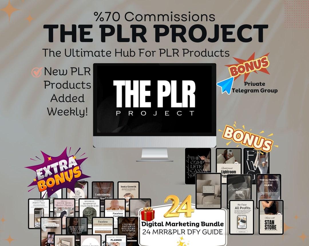 The PLR Project Hub for PLR Products Digital Marketing Done for You Products With Master Resell ...