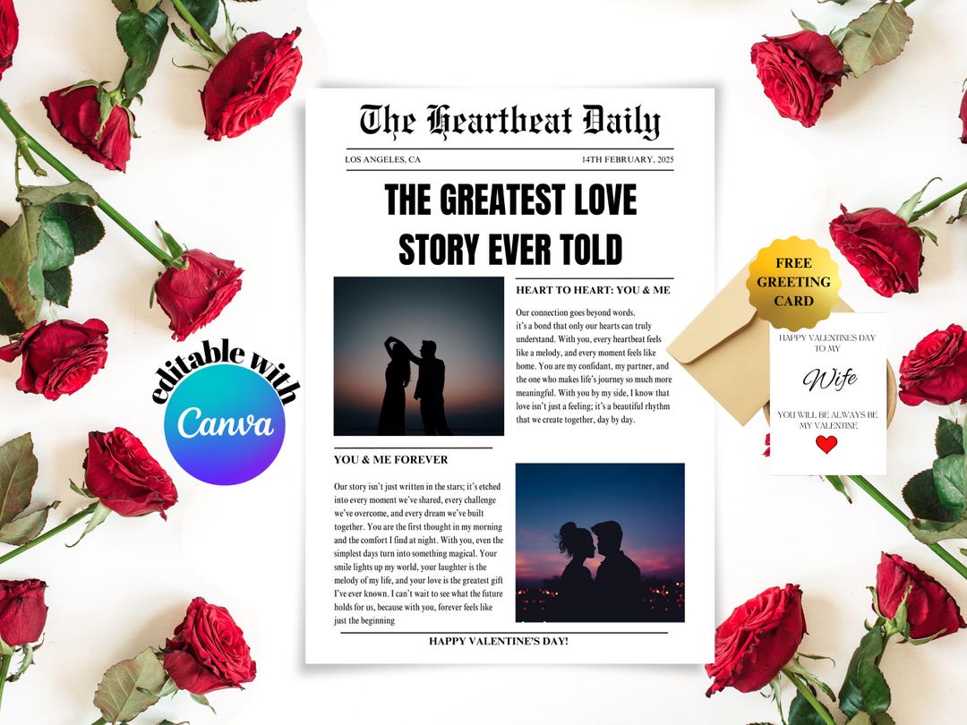 Valentines Day Newspaper Template Valentine Newspaper Valentines Day ...