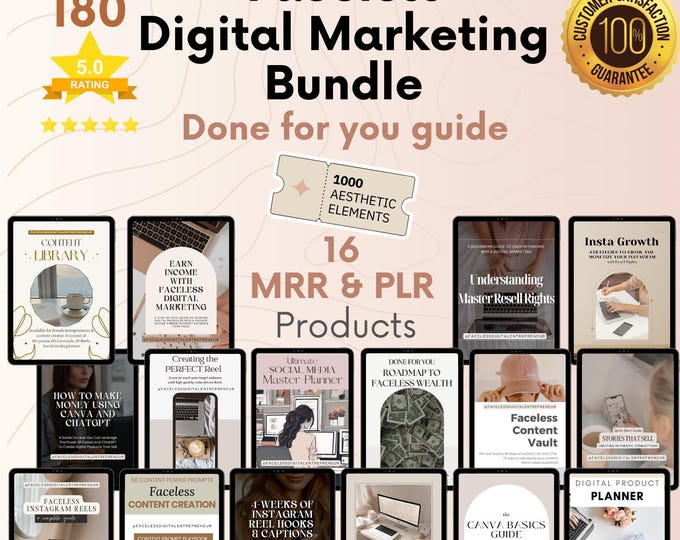 Faceless Digital Marketing Guide Bundle With Master Resell Rights ...