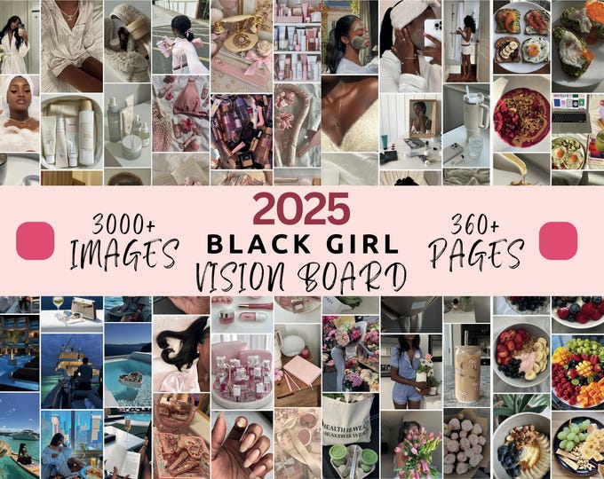 2025 Black Girl Vision Board Kit Printable 2025 Manifestation ...