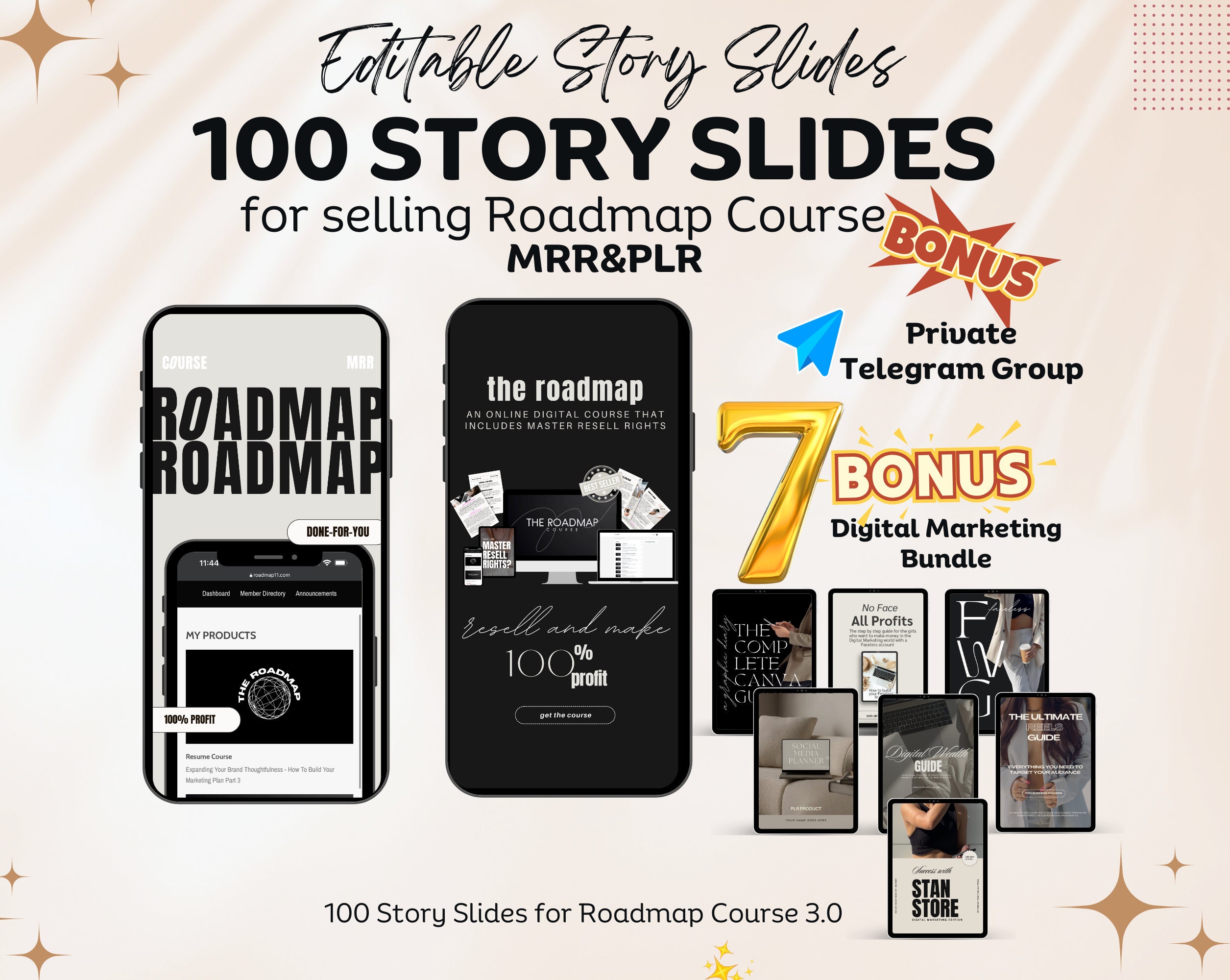 100 Roadmap Story Slides Roadmap to Riches Story Slides Editable Canva ...