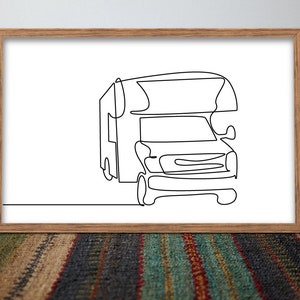 Minimalist Old Retro Caravan Camping Vacation Lifestyle Digital ...