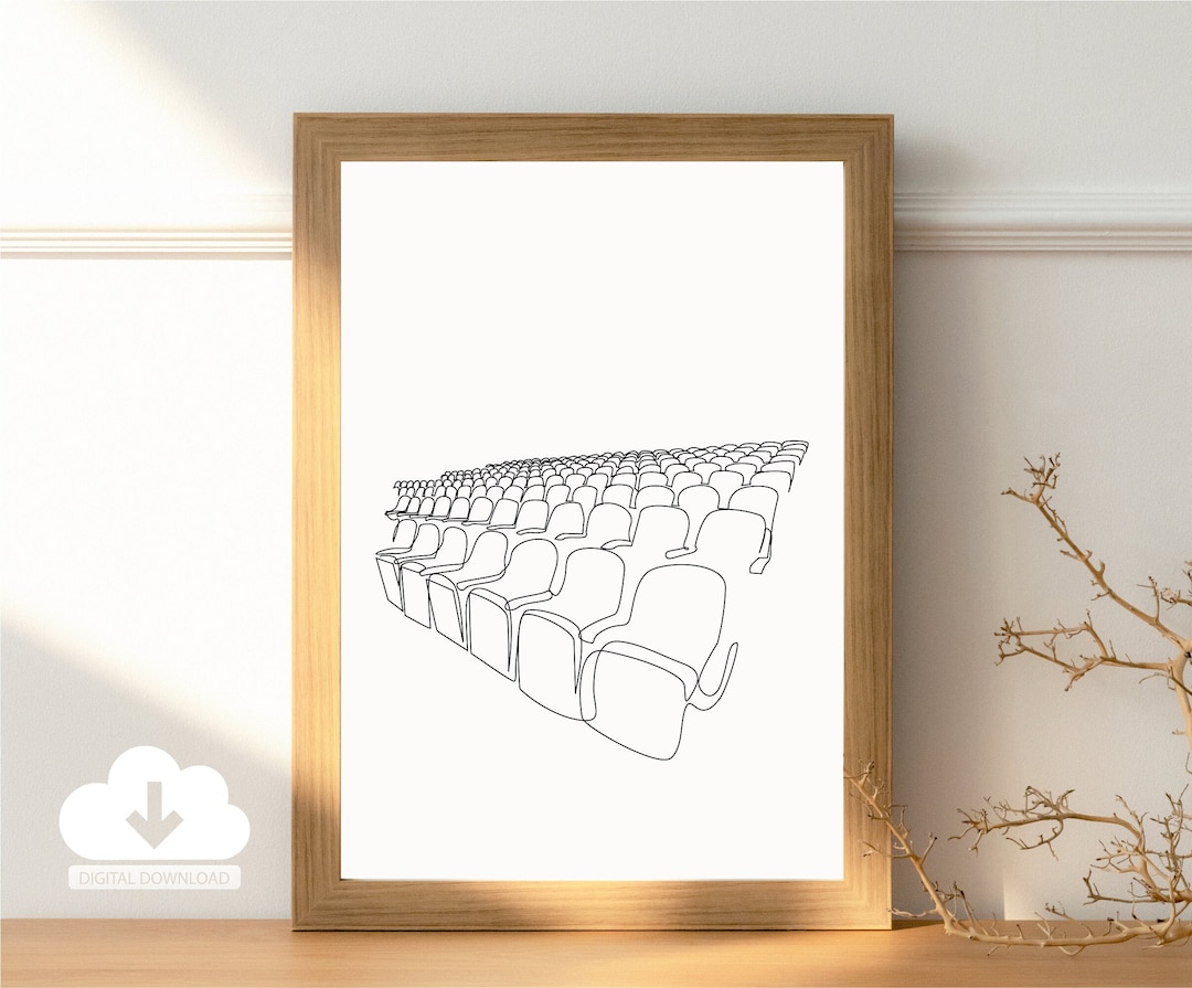 Minimalist Empty Seats Stage Theater Cinema Digital Printable Download ...