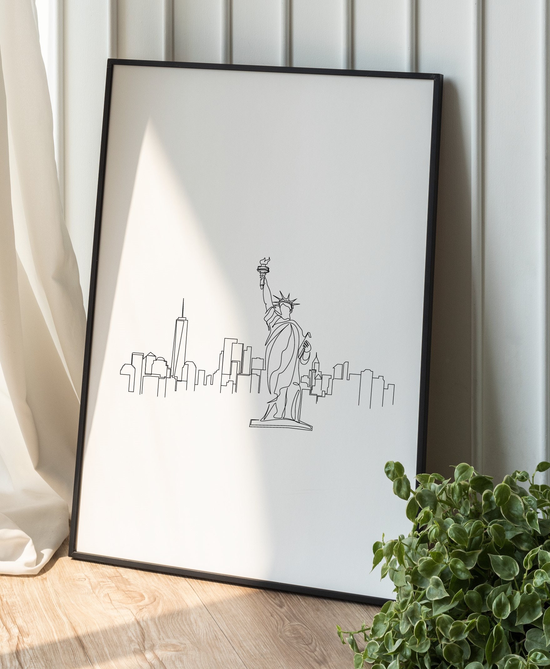 Statue of Liberty New York City Line Art Digital Printable Download ...