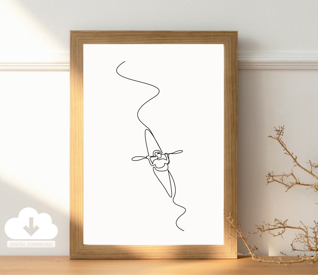 Minimalist Kayak Canoe Line Art Digital Download Print, Digital ...