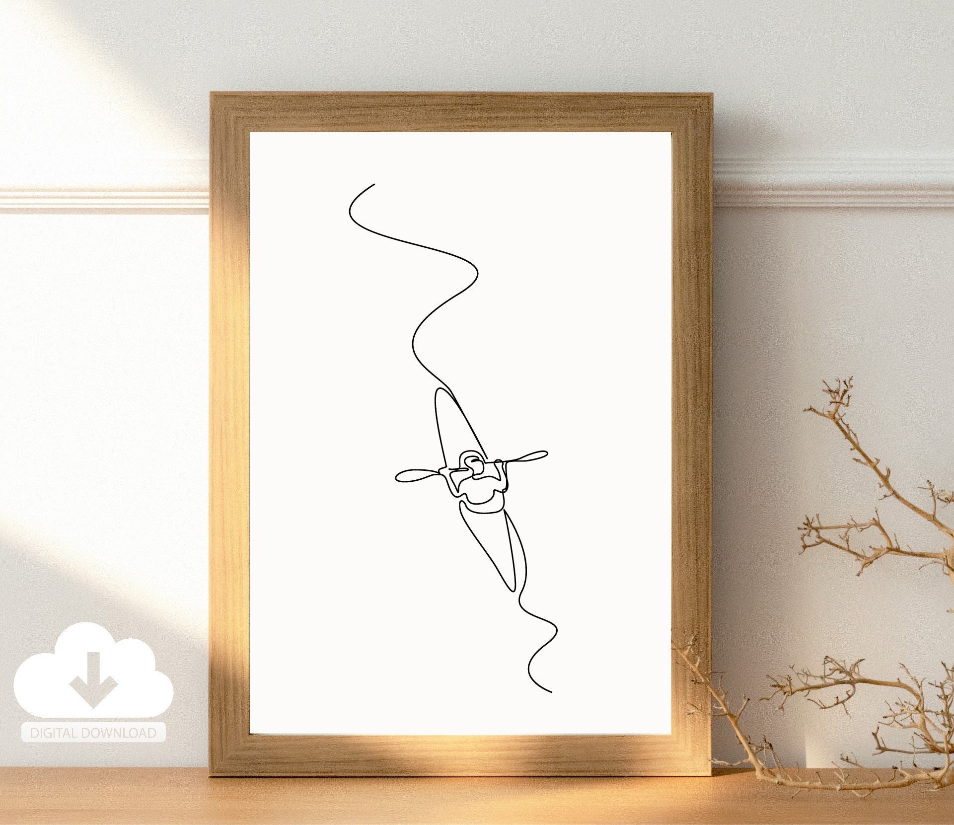 Minimalist Kayak Canoe Line Art Digital Download Print, Digital ...