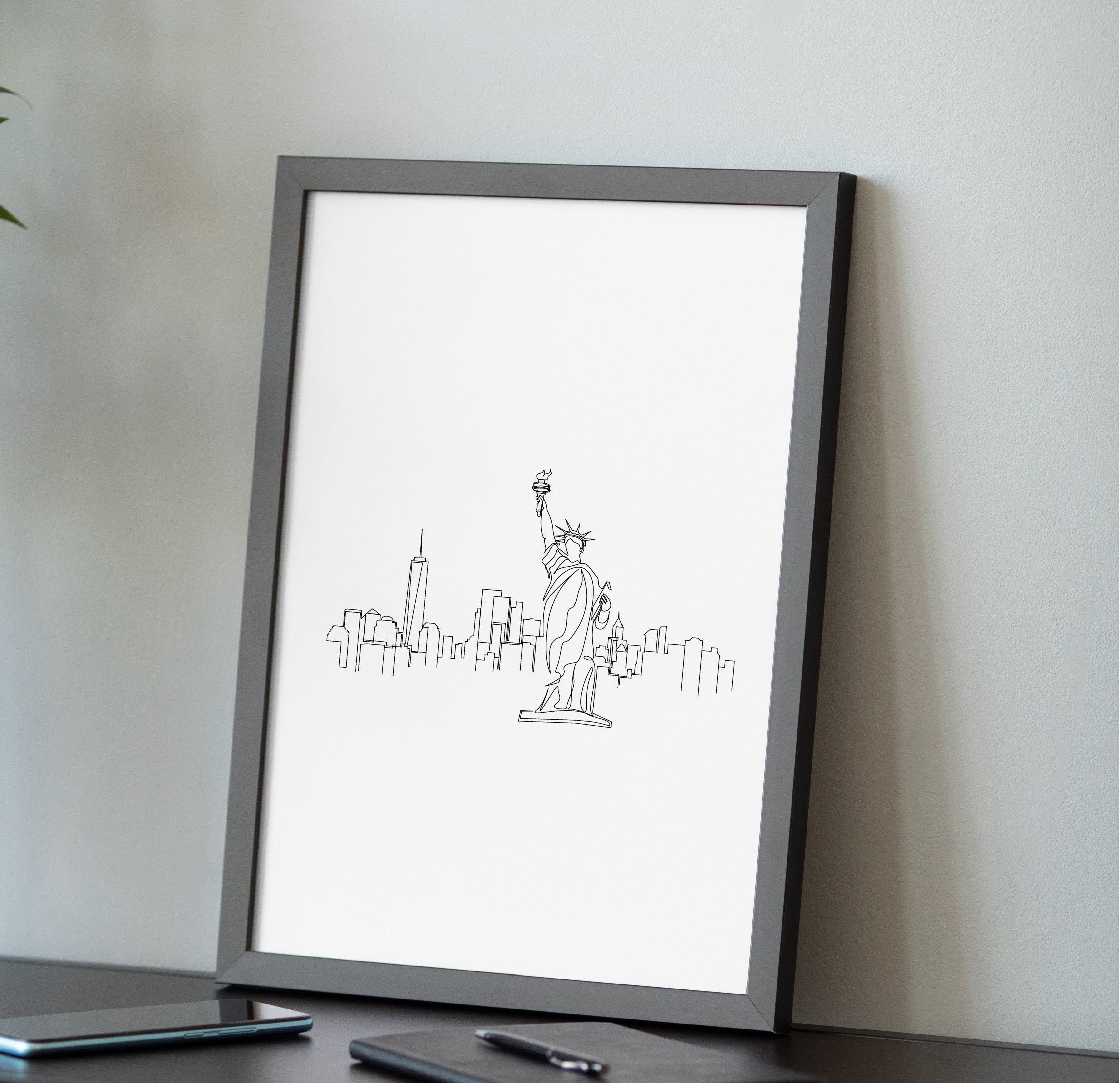 Statue of Liberty New York City Line Art Digital Printable Download ...