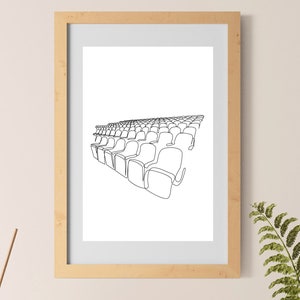 Minimalist Theater Seats Line Art Print (digital Download) - Etsy