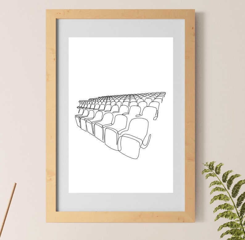 Minimalist Theater Seats Line Art Print (digital Download) - Etsy