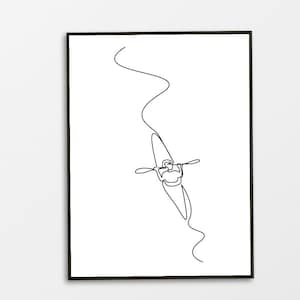 Minimalist Kayak Canoe Line Art Digital Download Print, Digital ...
