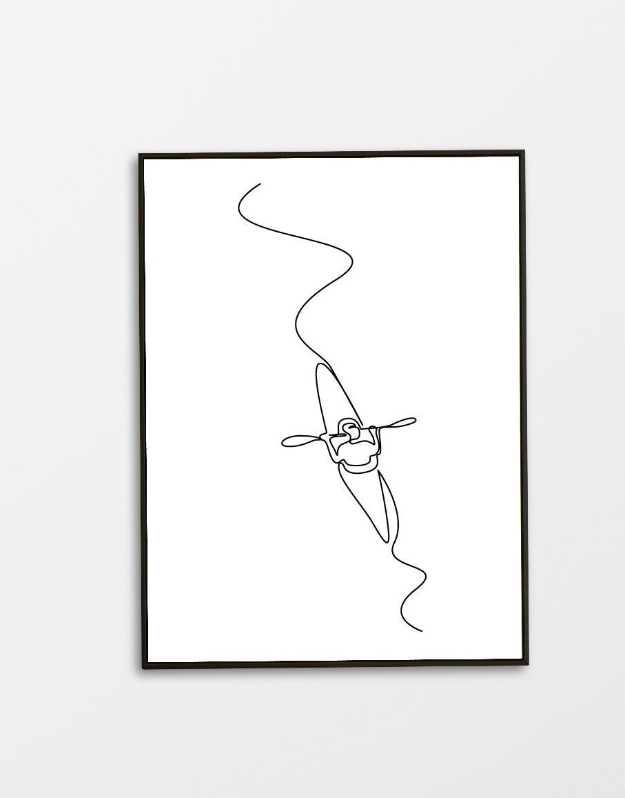 Minimalist Kayak Canoe Line Art Digital Download Print, Digital ...