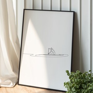 Minimalist Kayak Canoe Line Art Digital Download Print, Digital ...