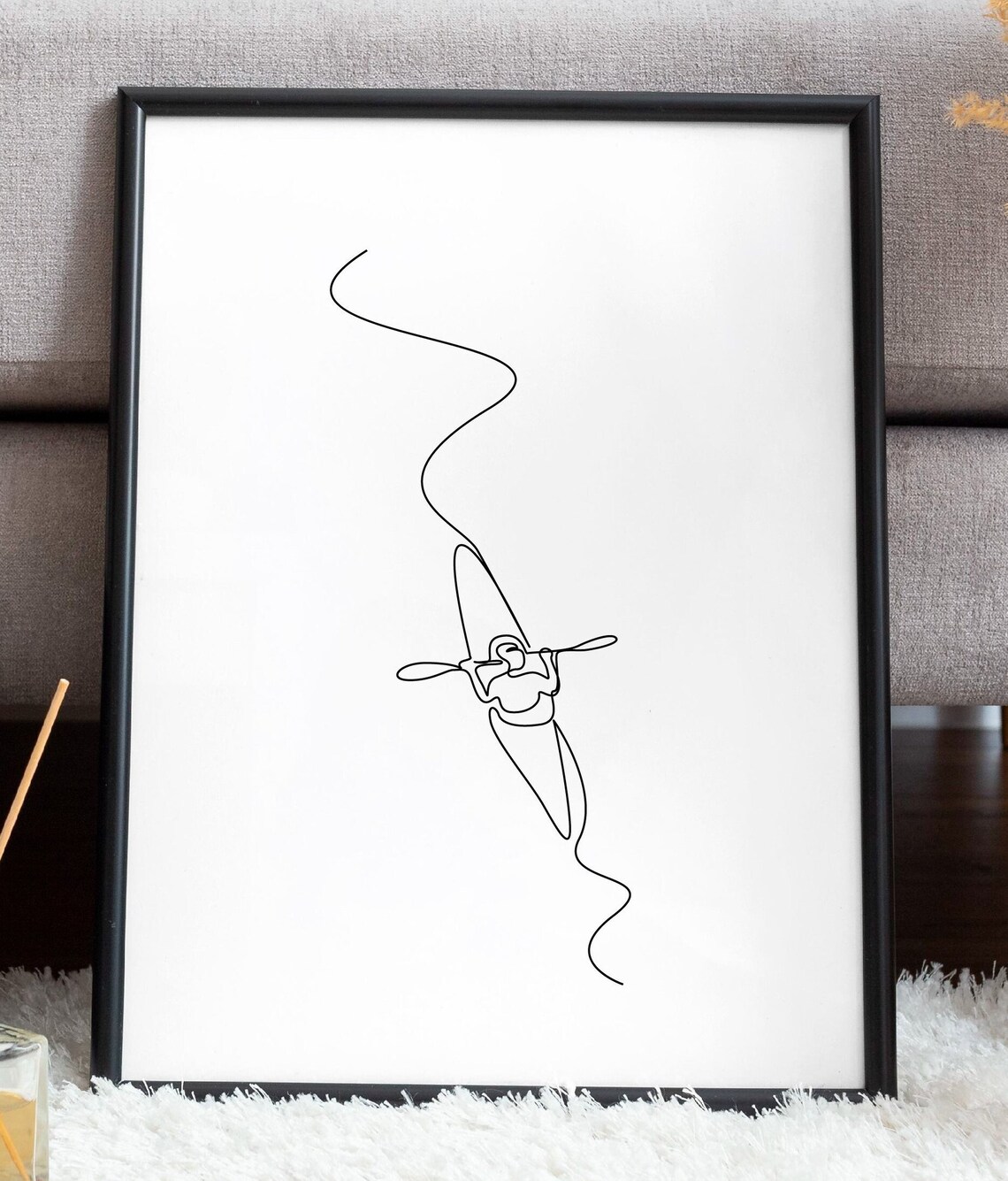 Minimalist Kayak Canoe Line Art Digital Download Print, Digital ...