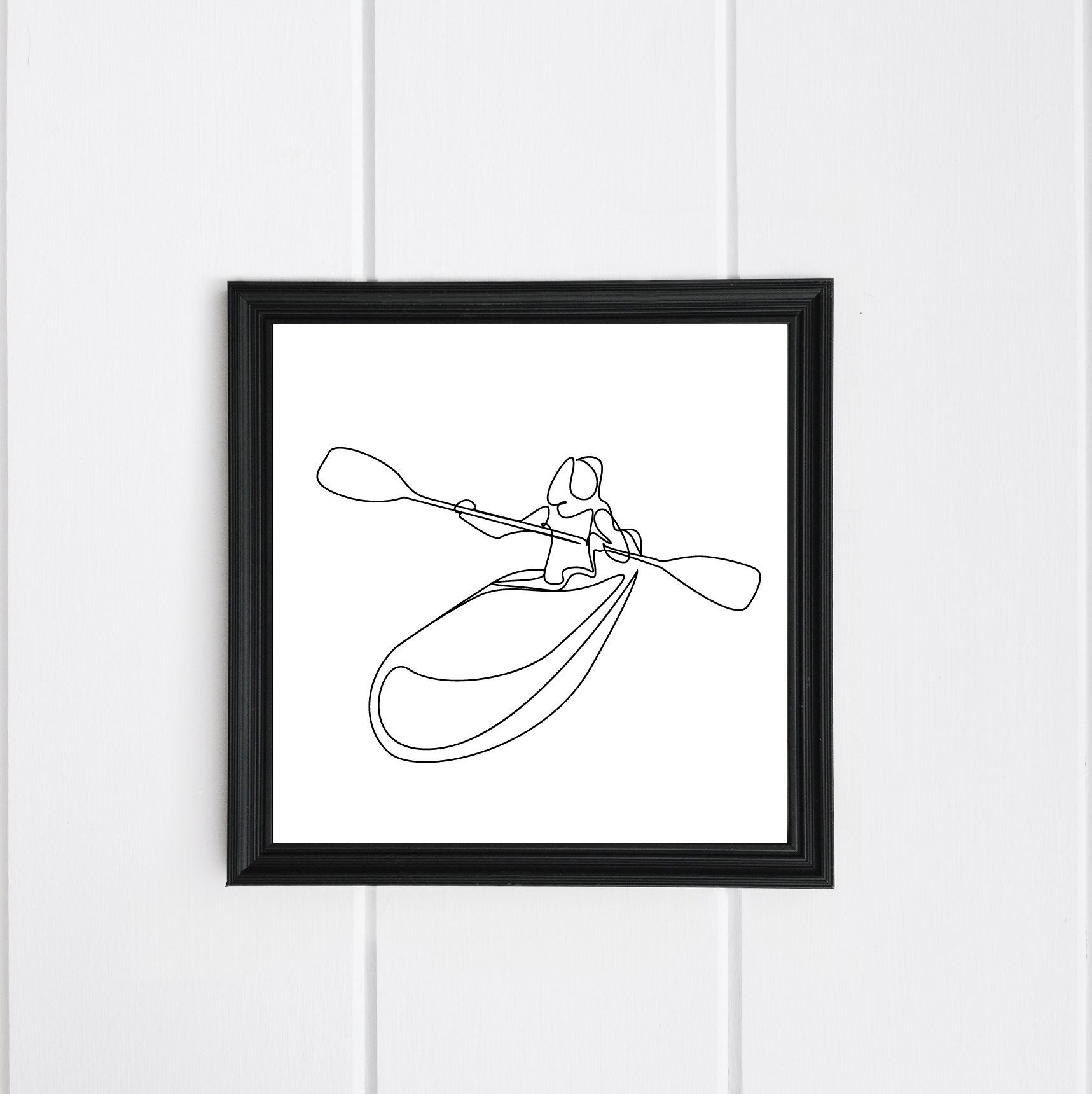 Minimalist Woman Boat Kayak Canoe Line Digital Printable Print Download ...