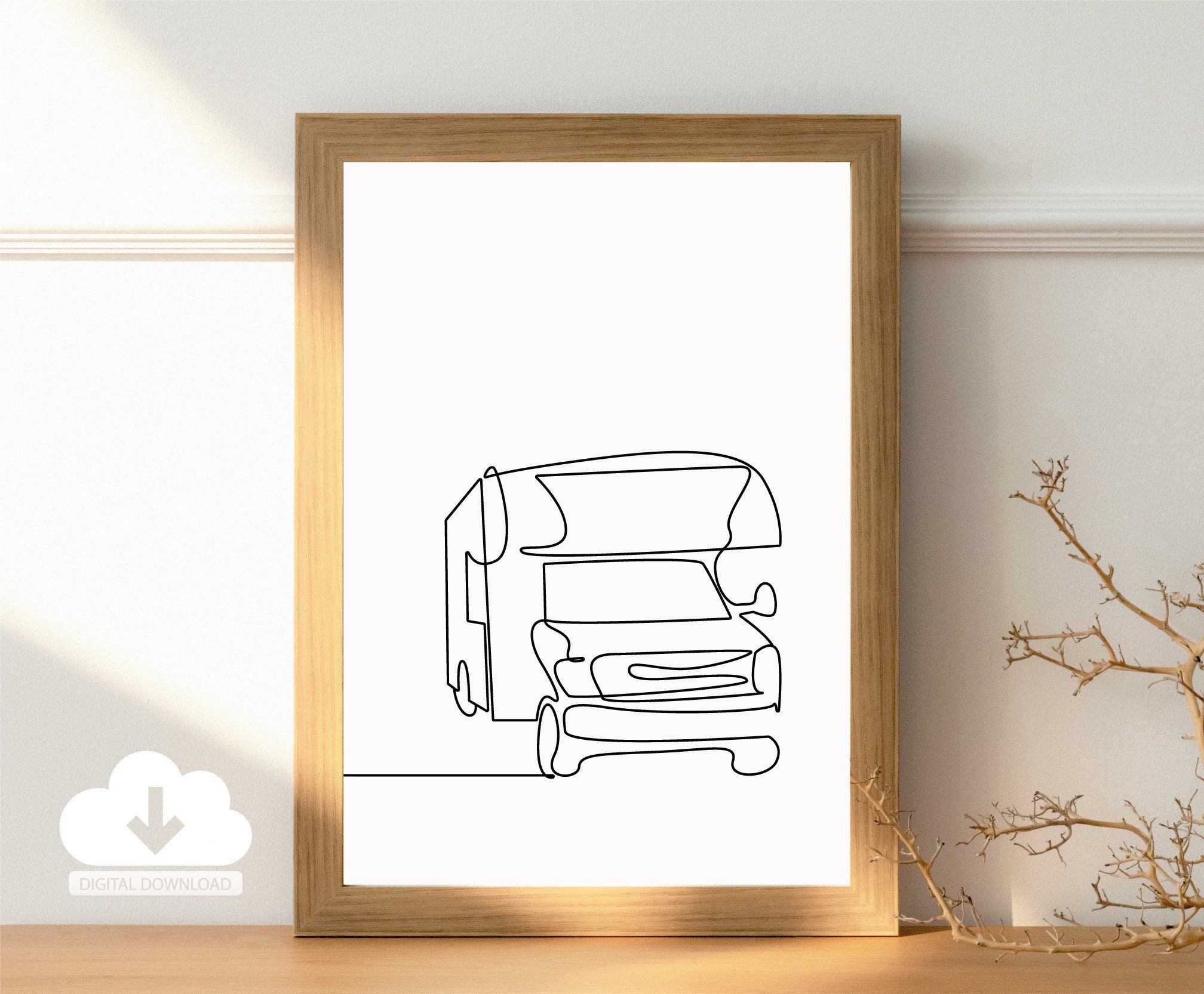 Minimalist Old Retro Caravan Camping Vacation Lifestyle Digital ...