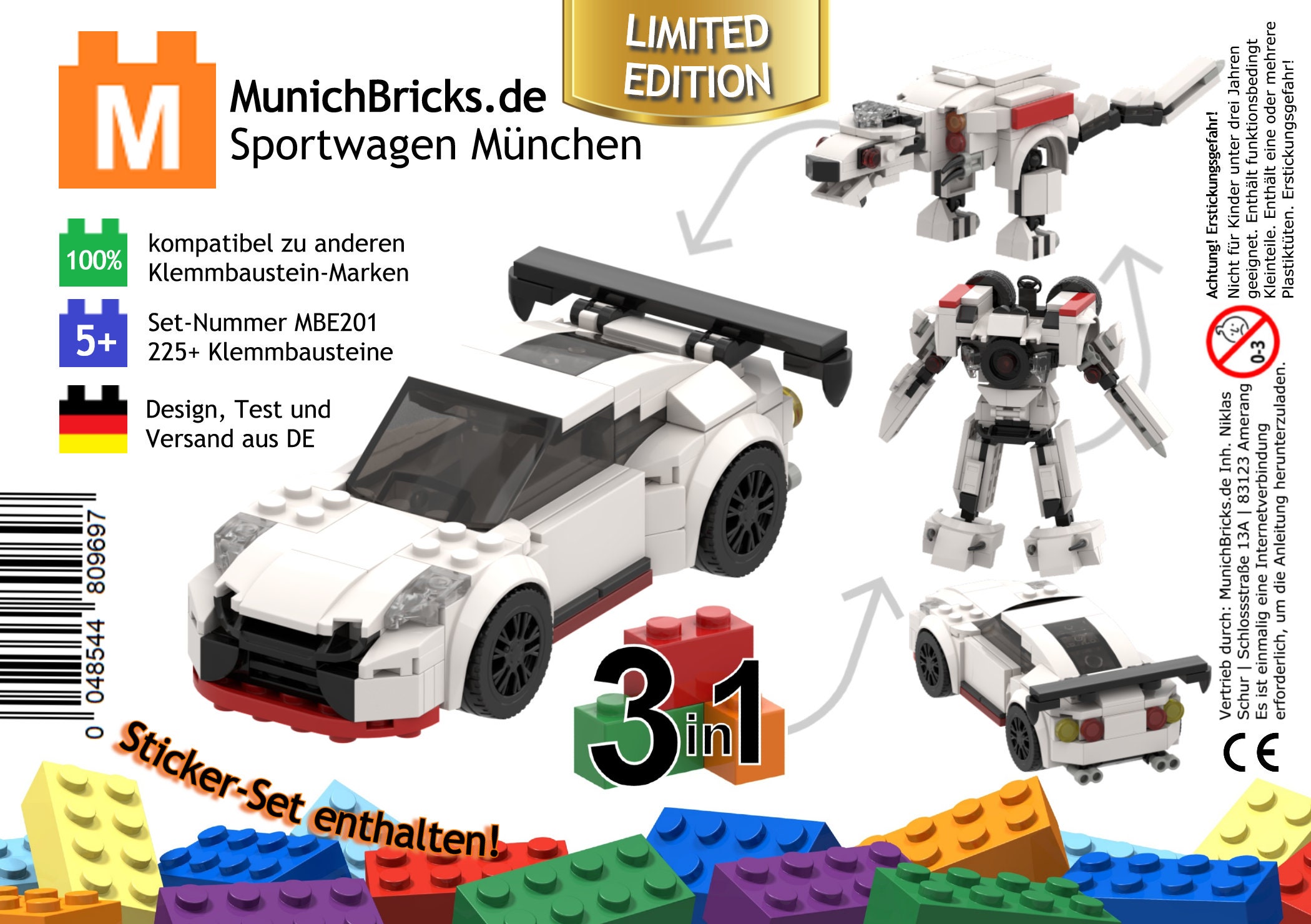 3in1 Sports Car Munich and Stuttgart, 450 Clamping Blocks - Etsy UK