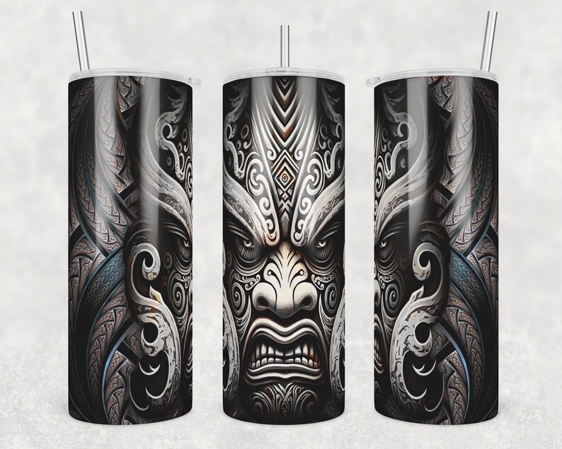 Aztec Tiki Mask Tumbler Png, Mexican Aztec Patterns, Mesoamerican Tiki ...