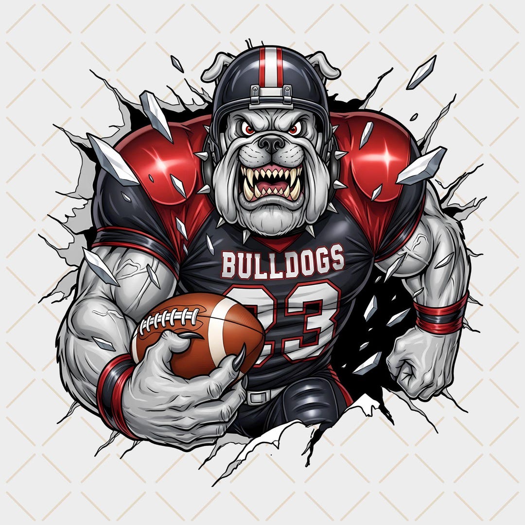 Fierce Bulldog Football Mascot PNG: Dynamic Sports Team Art (digital ...