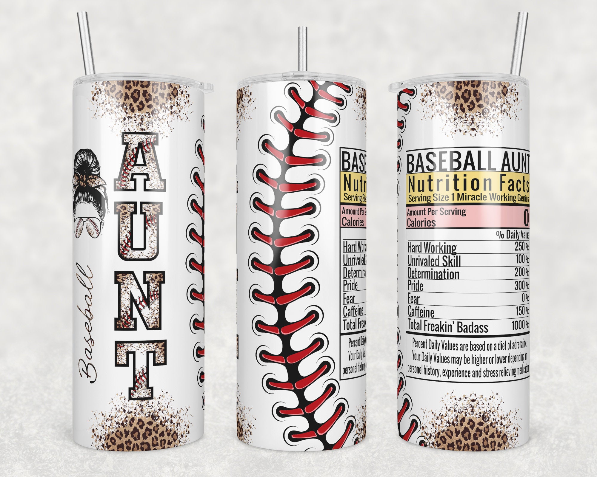 Baseball Aunt Nutrition Facts 20oz Tumbler PNG (digital Download) - Etsy