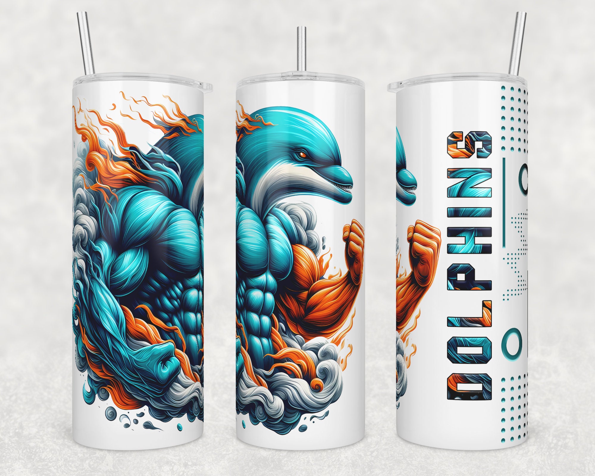 Dolphin Tumbler PNG: Colorful Smoke Art, School Mascot (digital ...