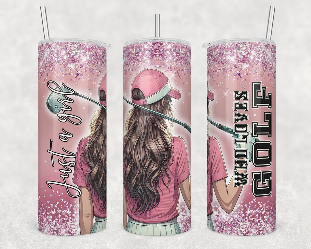 Golf Girl Glitter Tumbler Wrap: 20oz Skinny Sublimation Design (PNG) - Etsy
