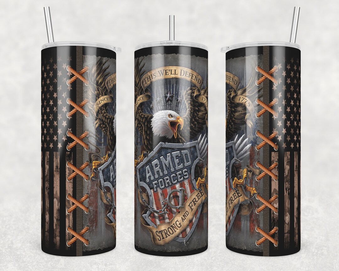 Armed Forces Tumbler Wrap, 20 Oz Skinny Tumbler Png, Army Usa Camo ...
