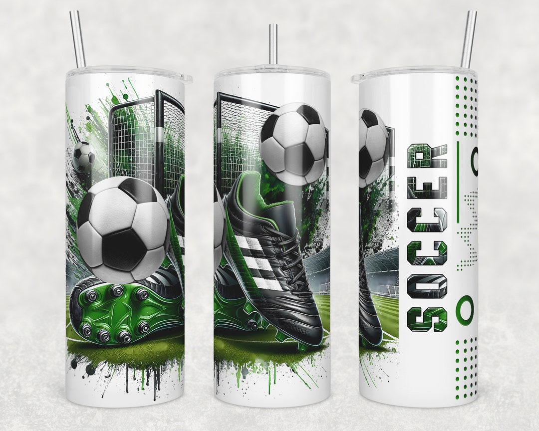 Soccer Tumbler Design: Goal Post, Cleats, Ball - 20 Oz Skinny Wrap (PNG ...