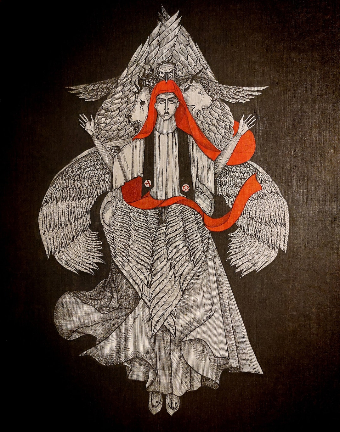 Icon of Cherub * Cherubim of Ezekiel * Fine Art Print of an Angel With ...