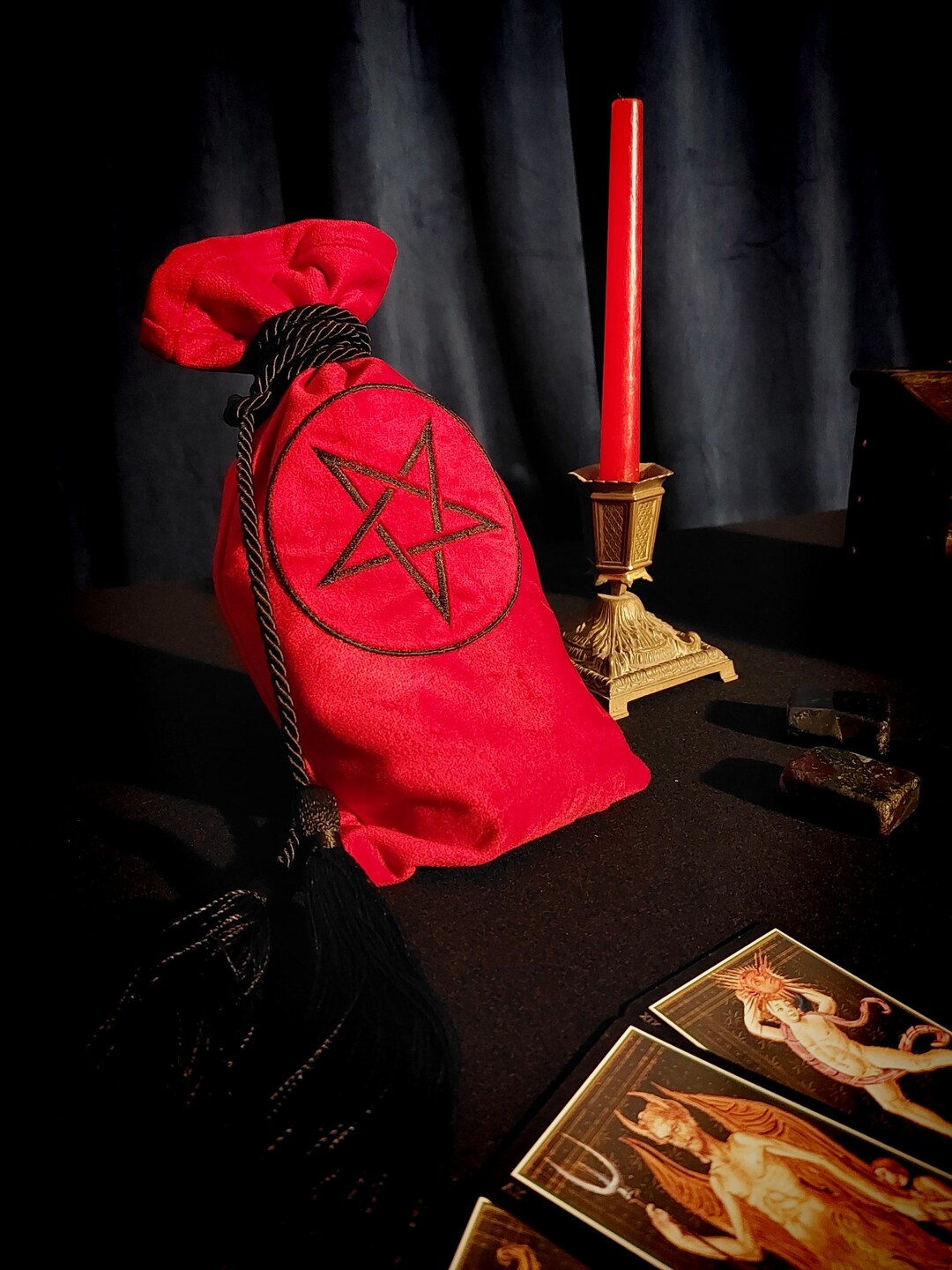 Magic Pouch Tarot Bag Rune Pouch Velvet Bags With Pentagram - Etsy