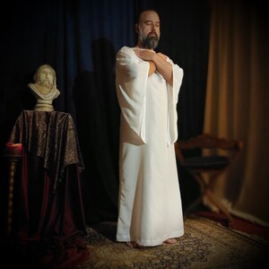 White Robe for Rituals * Magic Robe, Tau Robe, Ceremony Robe, Thelema ...