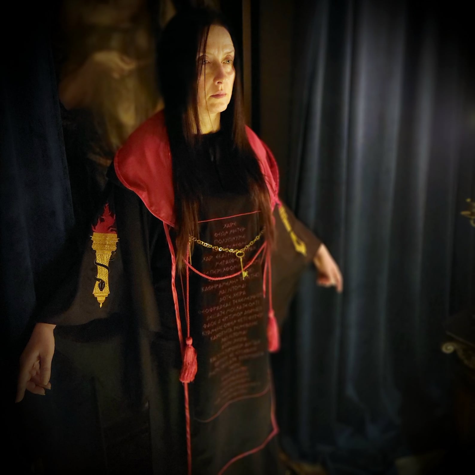 Hecate Robe Hekate Ritual Robe Black Tau Robe With Orarium - Etsy