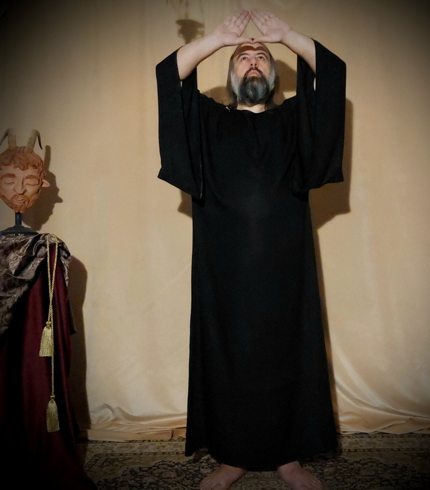 Túnica Negra Túnica Mágica Túnica Tau Túnica de Ceremonia - Etsy España