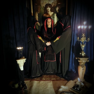 Hecate Robe, Hekate Ritual Robe, Black Tau Robe With Orarium ...