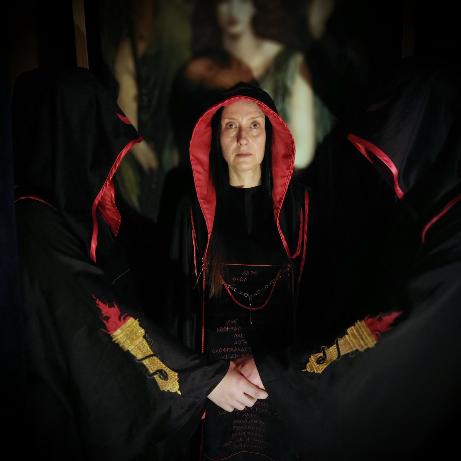 Hecate Robe Hekate Ritual Robe Black Tau Robe With Orarium - Etsy