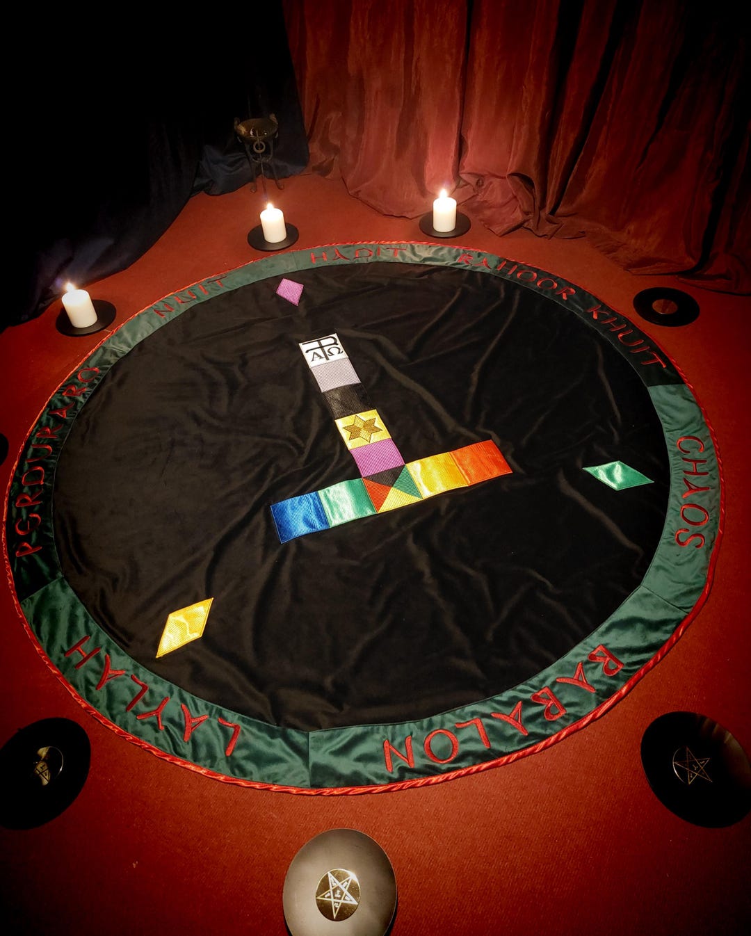 Thelemic Magic Circle – Handmade Protective Circle, Sacred Velvet Cloth ...