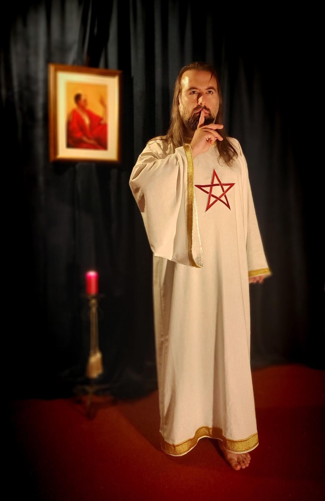 The Probationer Robe of the A∴A∴ | White Tau Robe With Pentagram ...