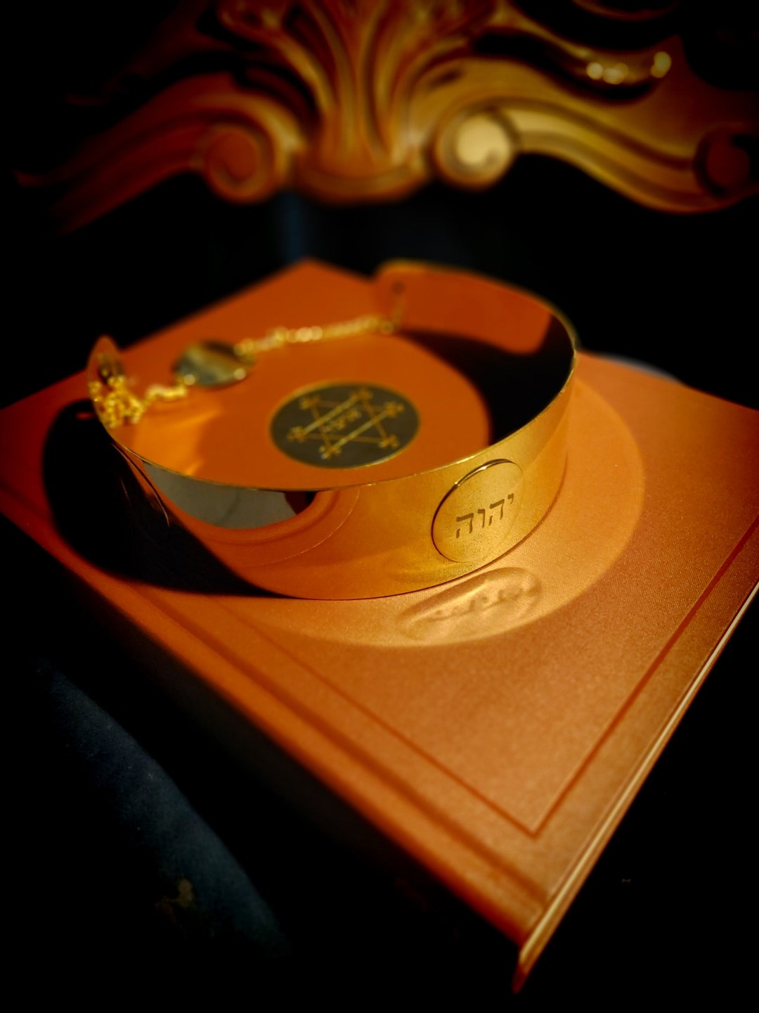 Solomonic Magic Crown * Gold Head Plate Engraved With the Four Holy ...