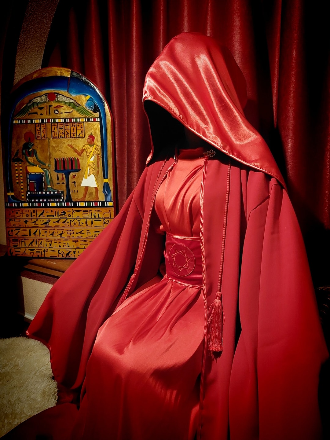 Magic Robe of Babalon * Scarlet Woman * Red Hooded Tau Robe * Garment ...