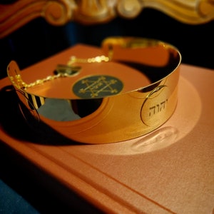 Solomonic Magic Crown * Gold Head Plate Engraved With the Four Holy ...