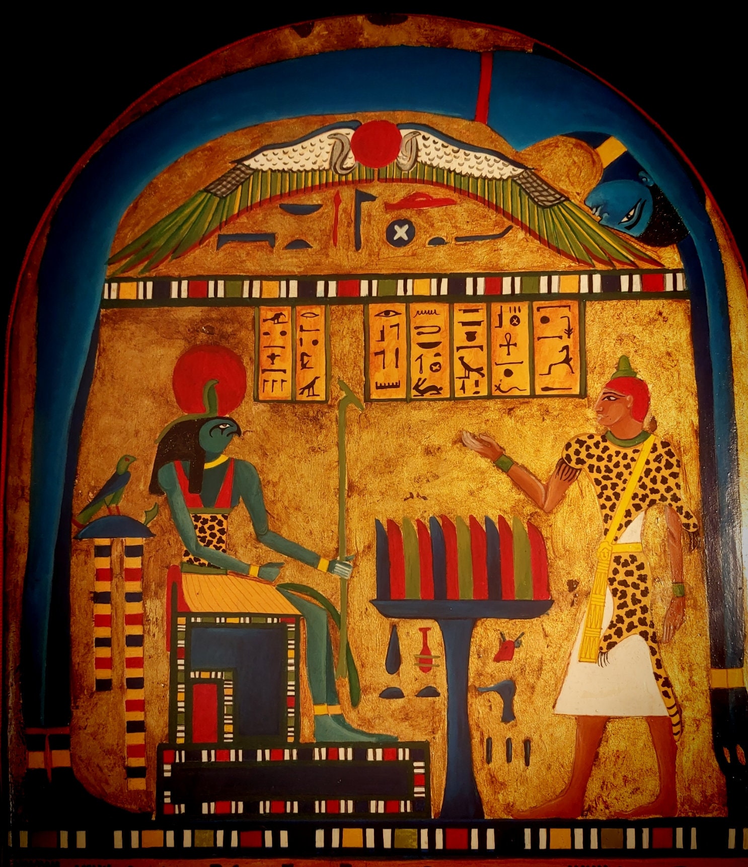 Stele of Revealing of Aleister Crowley - Hand Painted Egyptian Stele of ...
