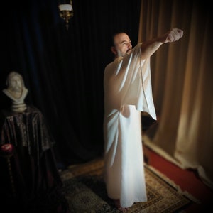 White Robe for Rituals * Magic Robe, Tau Robe, Ceremony Robe, Thelema ...