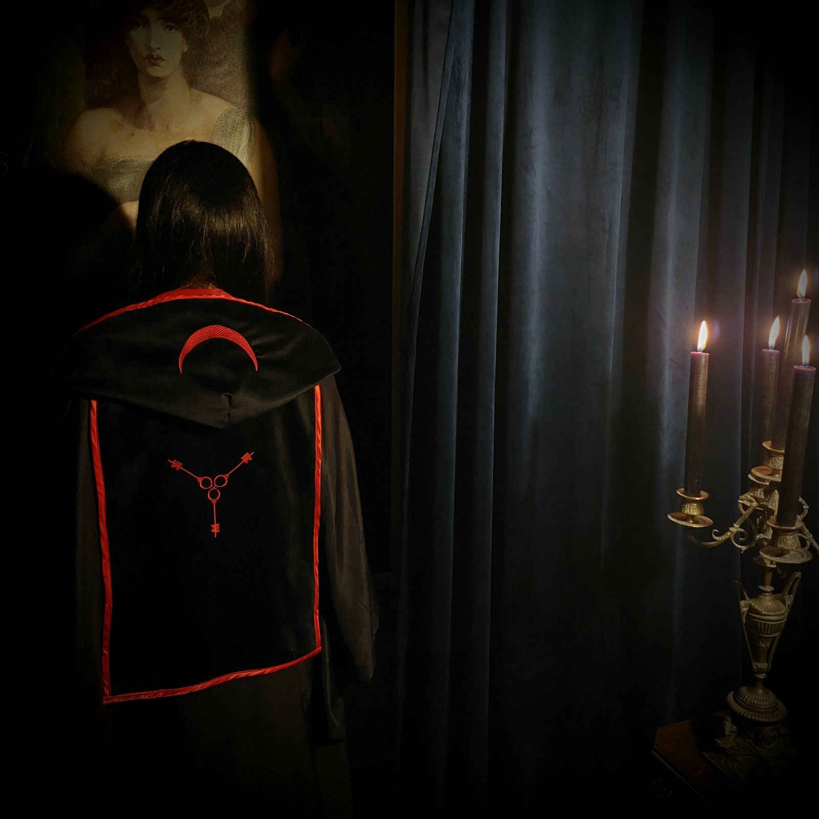 Hecate Robe Hekate Ritual Robe Black Tau Robe With Orarium - Etsy UK