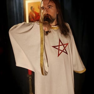 The Probationer Robe of the A∴A∴ | White Tau Robe With Pentagram ...